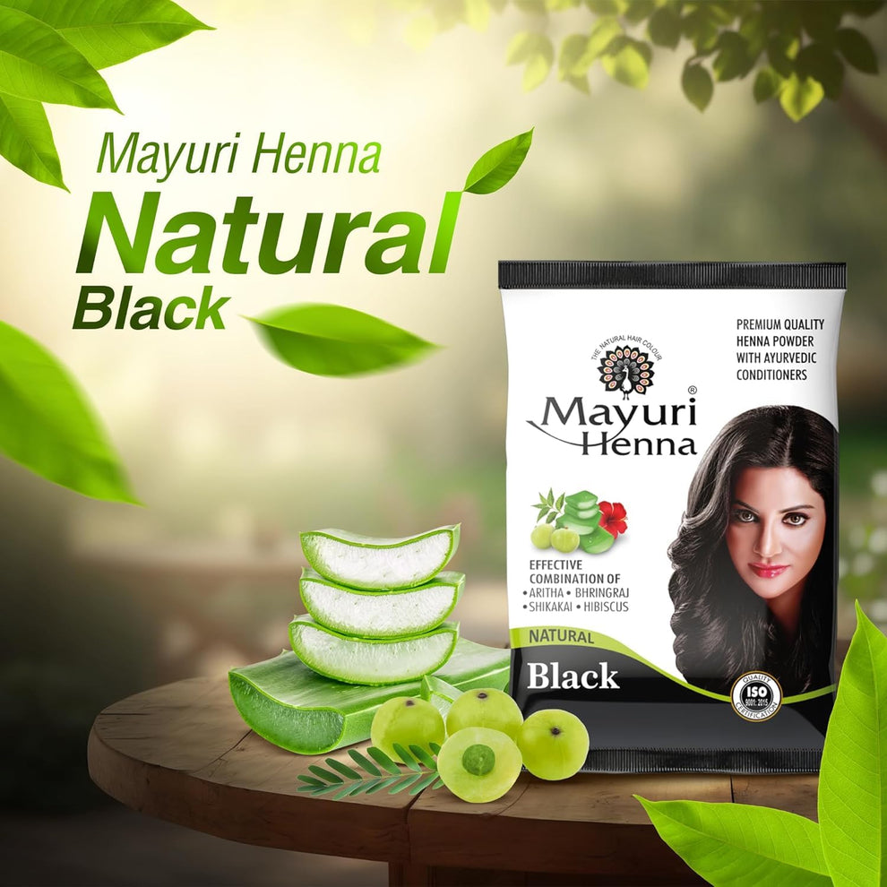 MAYURI HENNA BLACK 25 GM | For Natural Hair Color – Riddhish Herbals