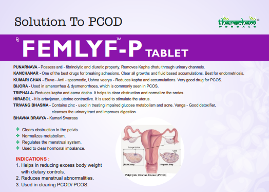 FEMLYF P TAB 60 TAB Therachem Herbals – Riddhish Herbals